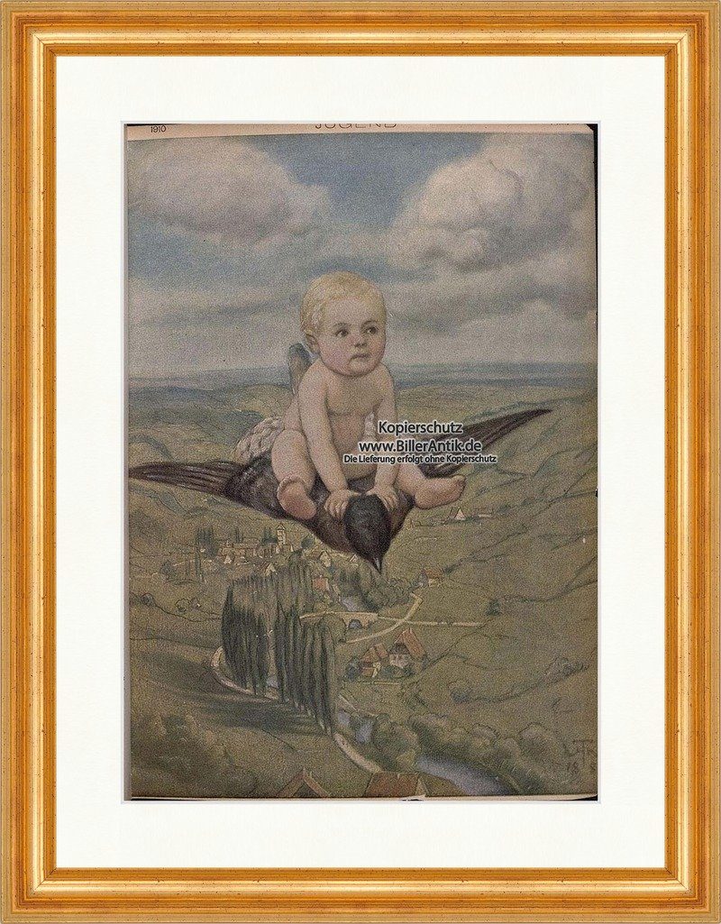 ᐅ Kunstdruck Titelseite der Nummer 1 von 1910 Hans Thoma Engel Kind Baby Jugend 372, (1 St) | OTTO