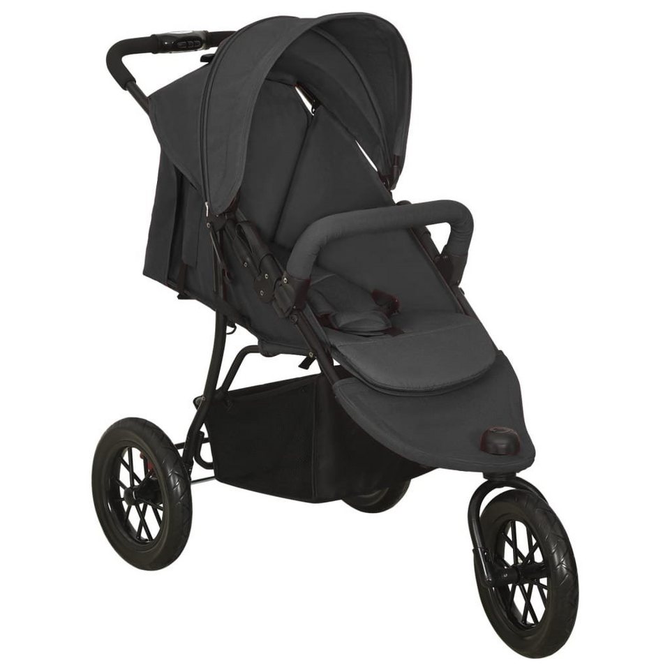 Möbelando Kinder Buggy Mesa Aus Stahl Leinenstoff In Anthrazit