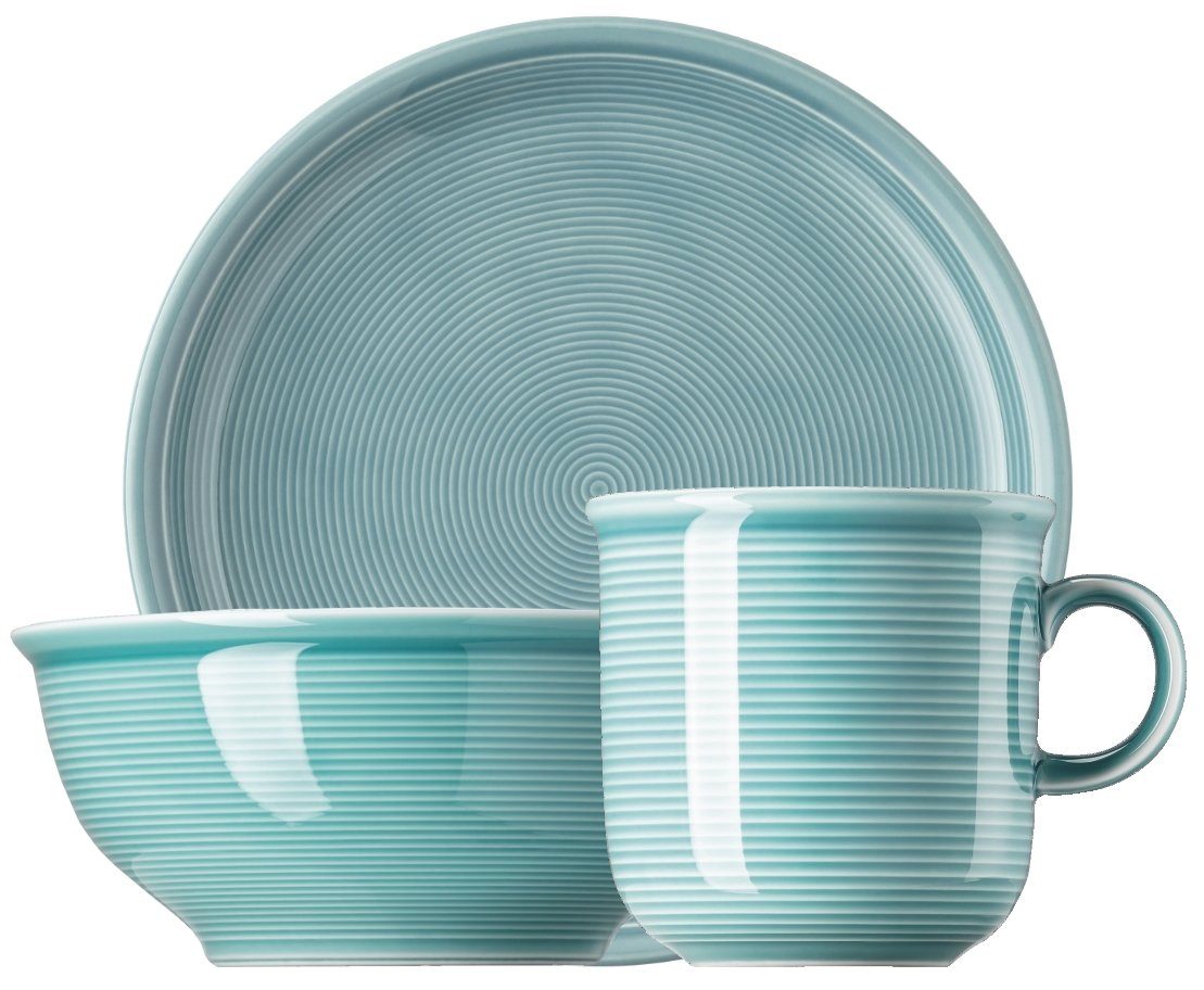 Thomas Porzellan Geschirr Set Trend Colour Ice Blue Frühstücksset 3tlg