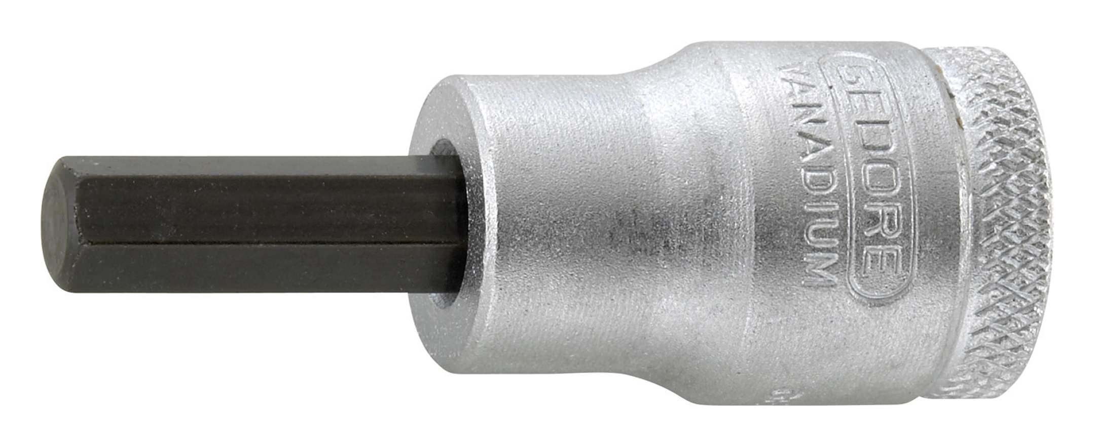 Gedore Steckschlüssel Steckschlüsseleinsatz IN 30 3/8 Zoll Innen-6-kant SW 4mm L.47mm GEDOR