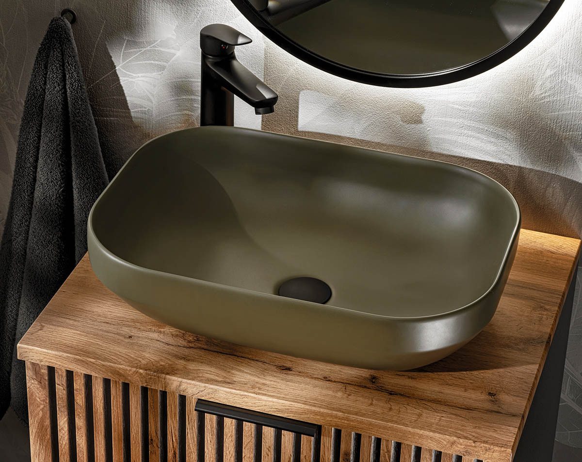 Einfachgutemoebel Waschtisch Set Bad Waschplatz Tribune 60cm Becken