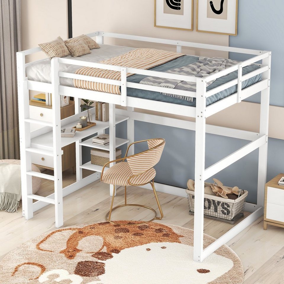 Ulife Kinderbett Hochbett Bettgestell Mit Stauraum Komplett Aus