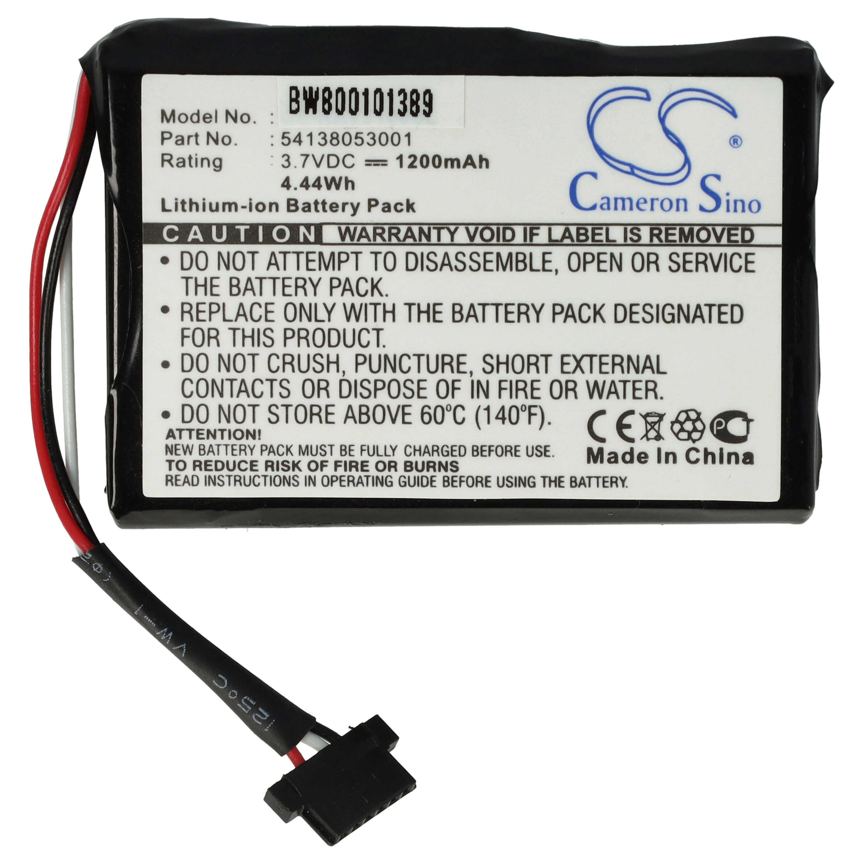 vhbw passend für Navigon 5100, 5100 Max Navigation Strassen Navigation Akku Li-Ion 1200 mAh (3,7 V)