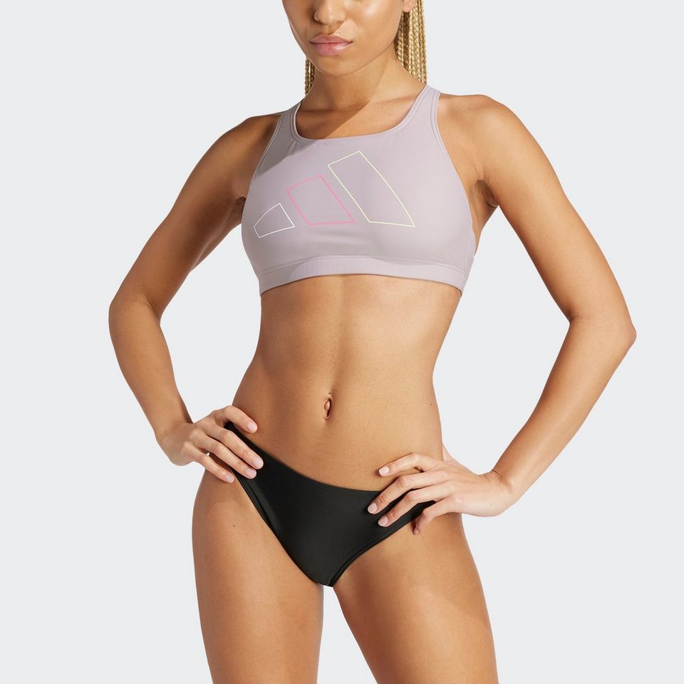 Adidas Performance Bustier Bikini Top Big Bars Bik Tp Chlorresistentes