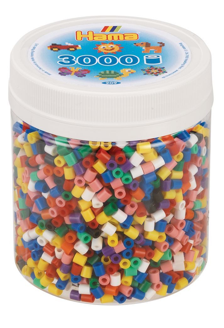 Hama Bügelperlen Hama Dose mit 3000 Midi-Bügelperlen Vollton Mix 00 ...