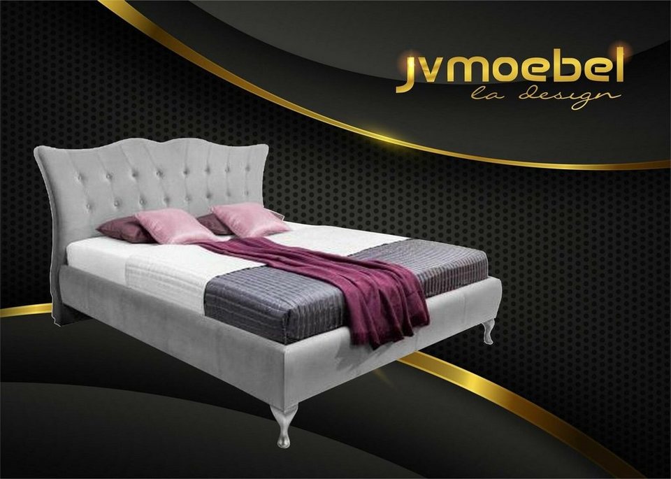 Jvmoebel Schlafzimmer Set Bett Textil 2x Nachttisch 3 Tlg