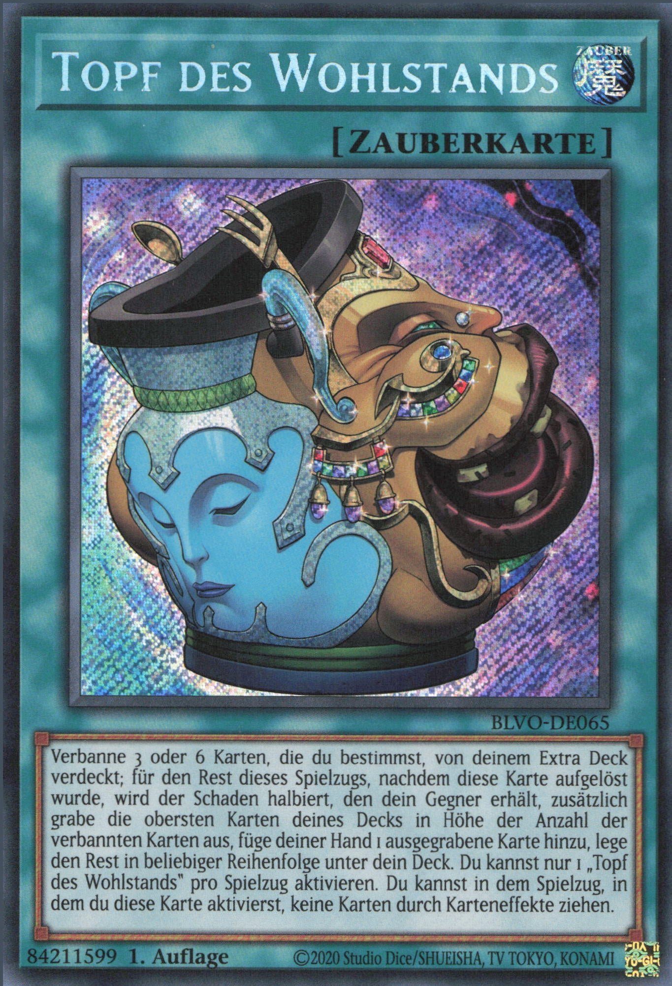ReCollectibles Sammelkarte YuGiOh Karte Topf des Wohlstands (V.1) deutsch, Yu-Gi-Oh! Karte BLVO ...