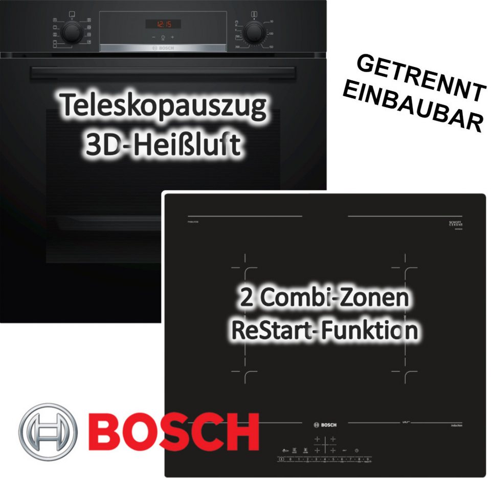 Bosch Backofen Set Teleskopauszug 71 L Induktionskochfeld Rahmenlos