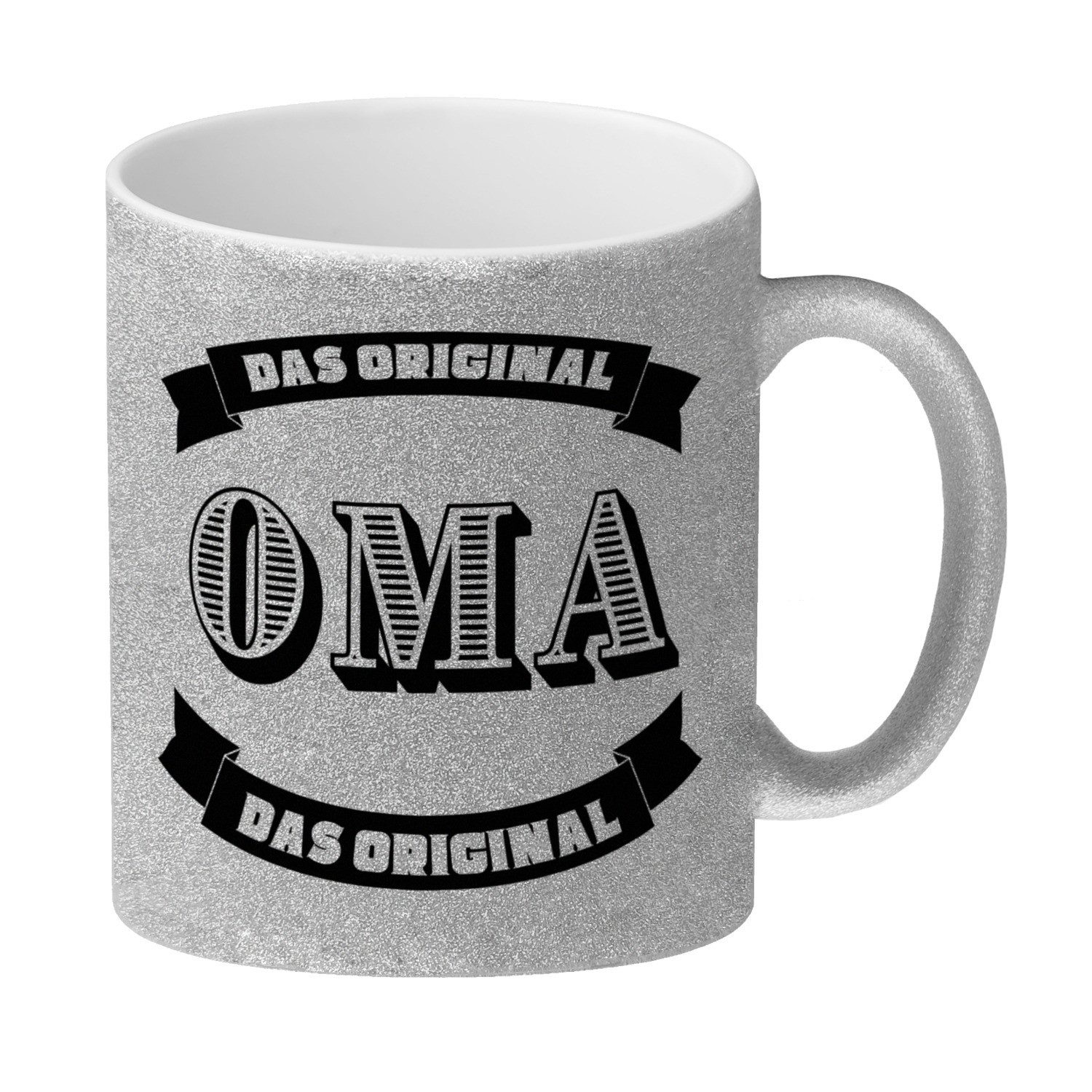 Speecheese Tasse Oma Glitzer Kaffeebecher Mit Spruch Oma Das Original