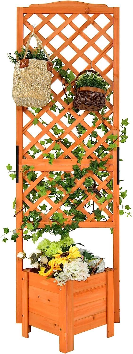 Komfotteu Blumenkasten Mit Rankgitter Hochbeet Mit Spalier