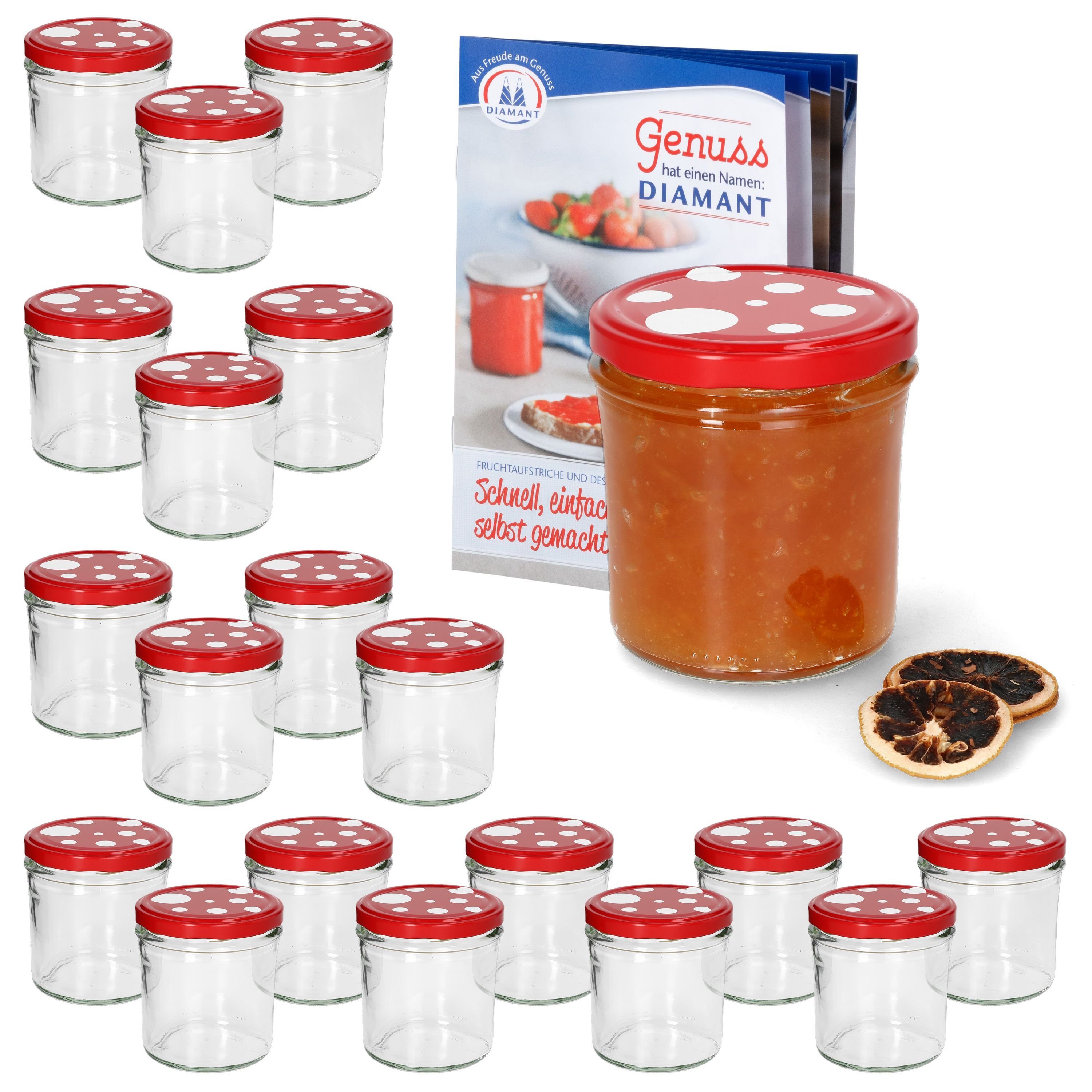 Mambocat Einmachglas 20er Set Sturzgläser 350 Ml Marmeladengläser