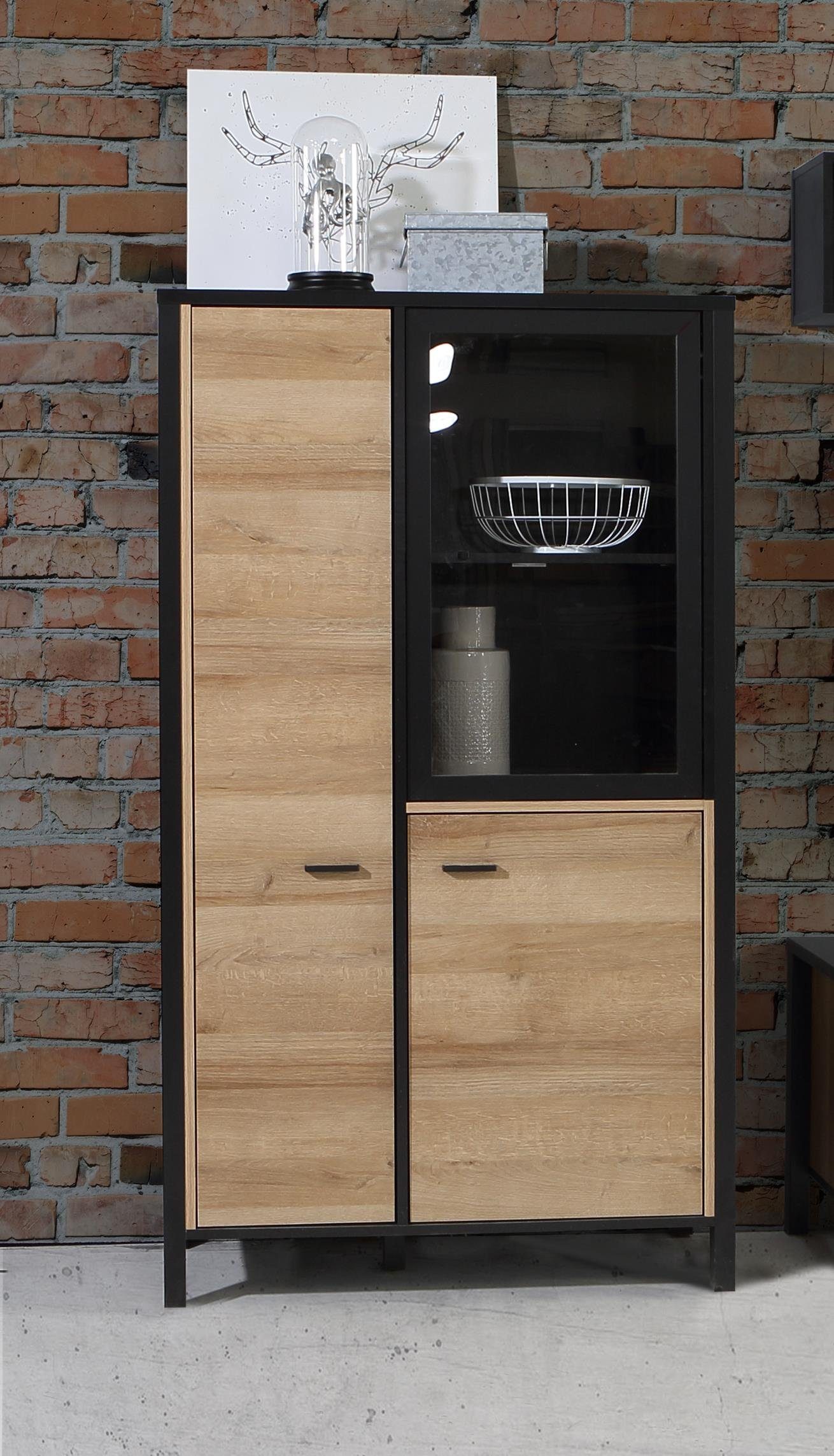 Möbelando Vitrine Hialeah Vitrine Im Industrial Design Aus Spanplatte