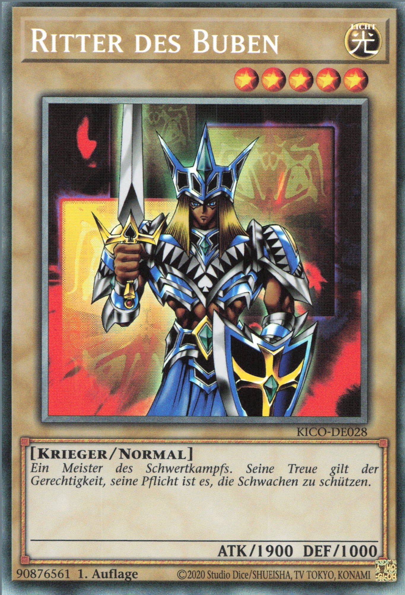 Recollectibles Sammelkarte Yugioh Ritter Des Buben V2 Yu Gi Oh