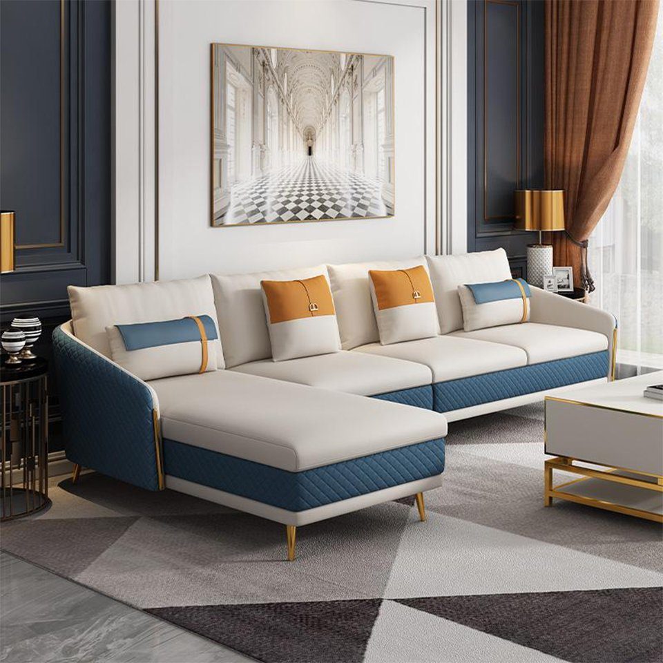 JVmoebel Ecksofa, Luxus Ecksofa L-Form Ledersofa Sitz Wohnzimmer Ecke ...