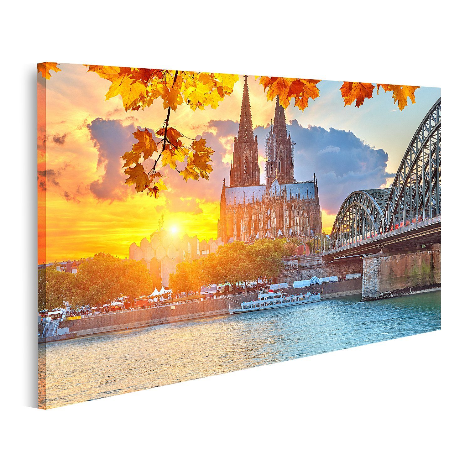 islandburner Leinwandbild Bild auf Leinwand Köln Bei Sonnenuntergang Wandbild Leinwandbild Wand