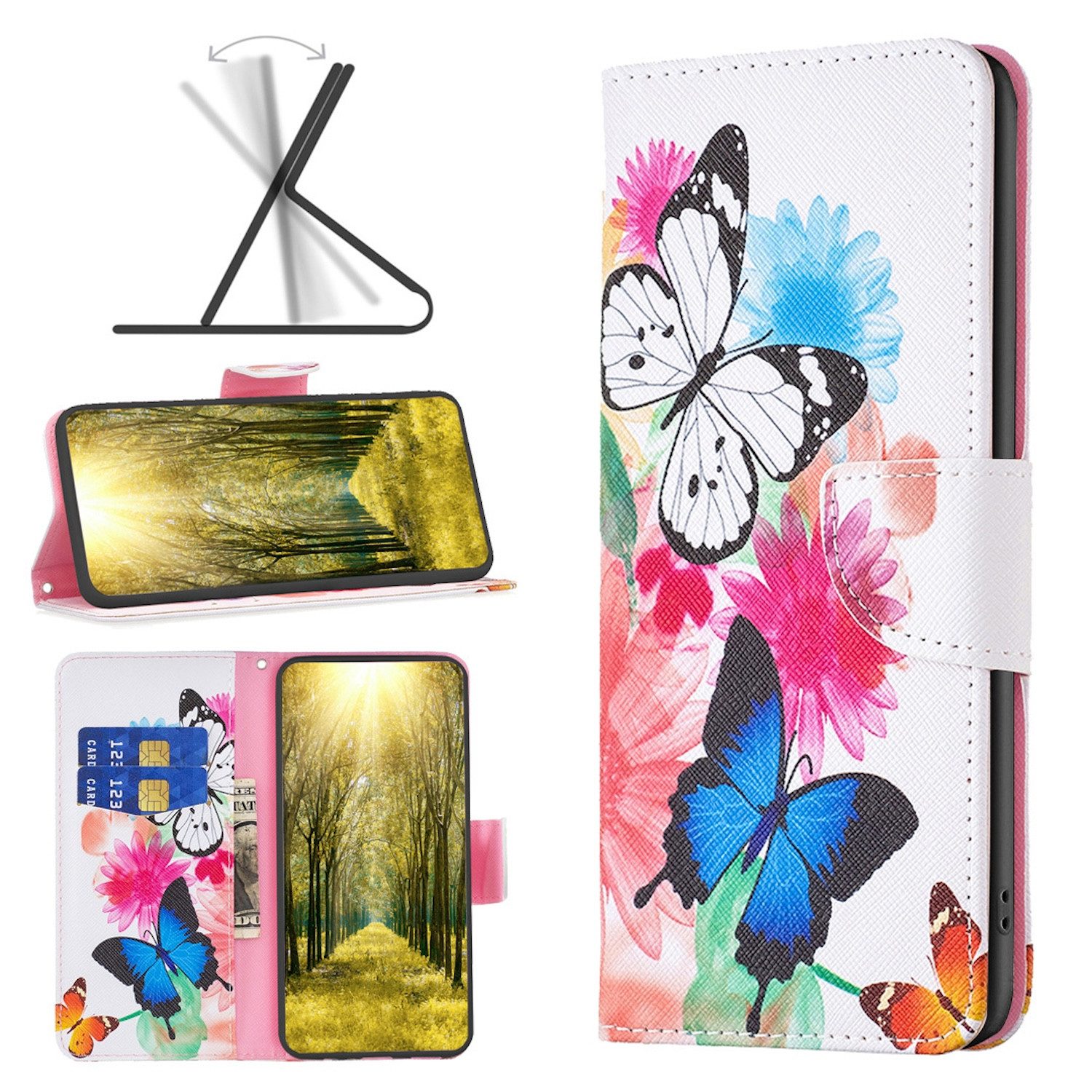 Wigento Handyhülle Für Honor 200 Lite Kunstleder Handy Schutz Tasche