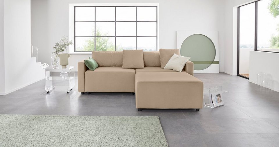 Inosign Ecksofa Marva 3tlg L Form Beide Armlehnelemente Ausziehbar