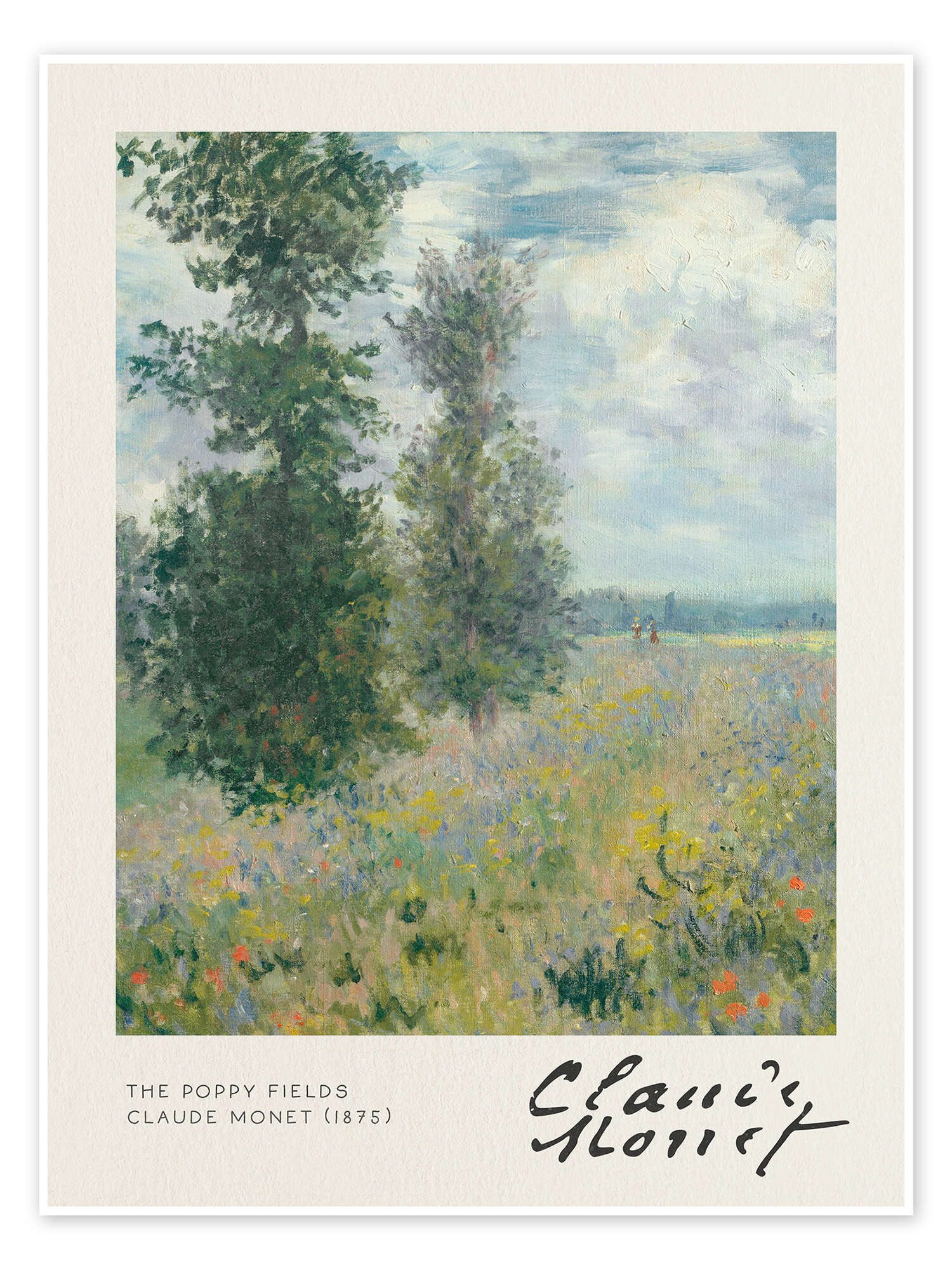 Posterlounge Poster Claude Monet Die Mohnfelder Wohnzimmer Malerei Print
