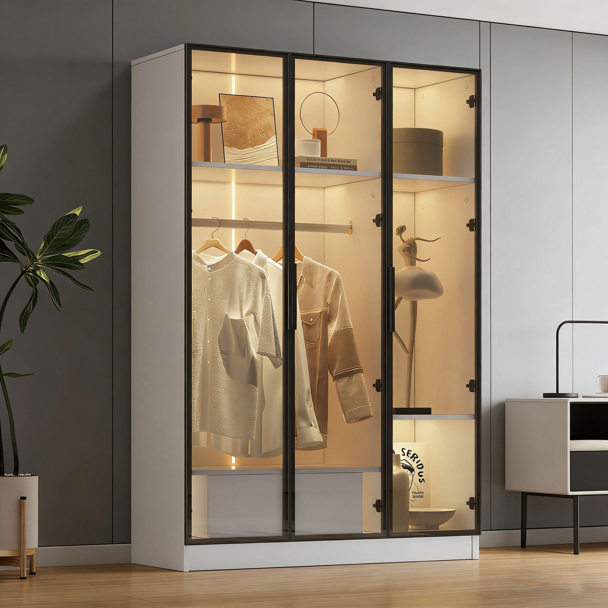 Kleiderschrank Mit Vitrine