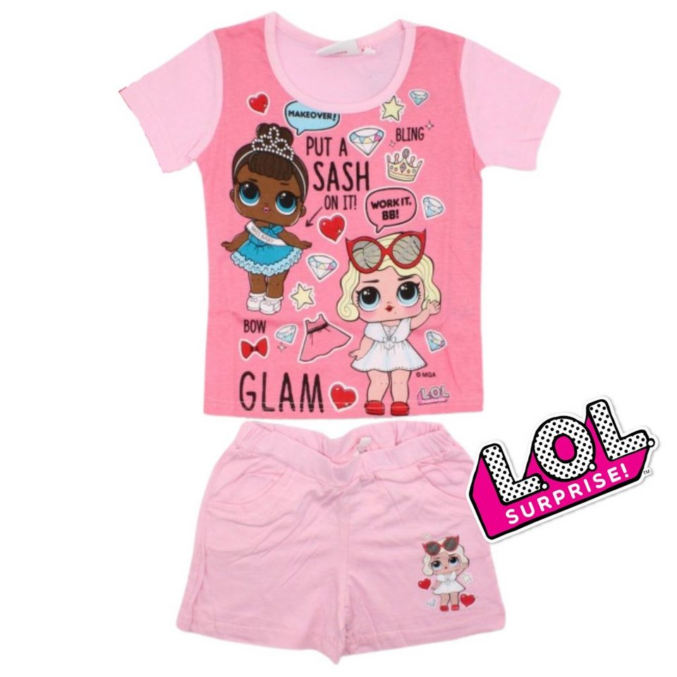L O L Surprise Shorty 2 Tlg Mädchen Set T Shirt And Kurze Hose Gr 98