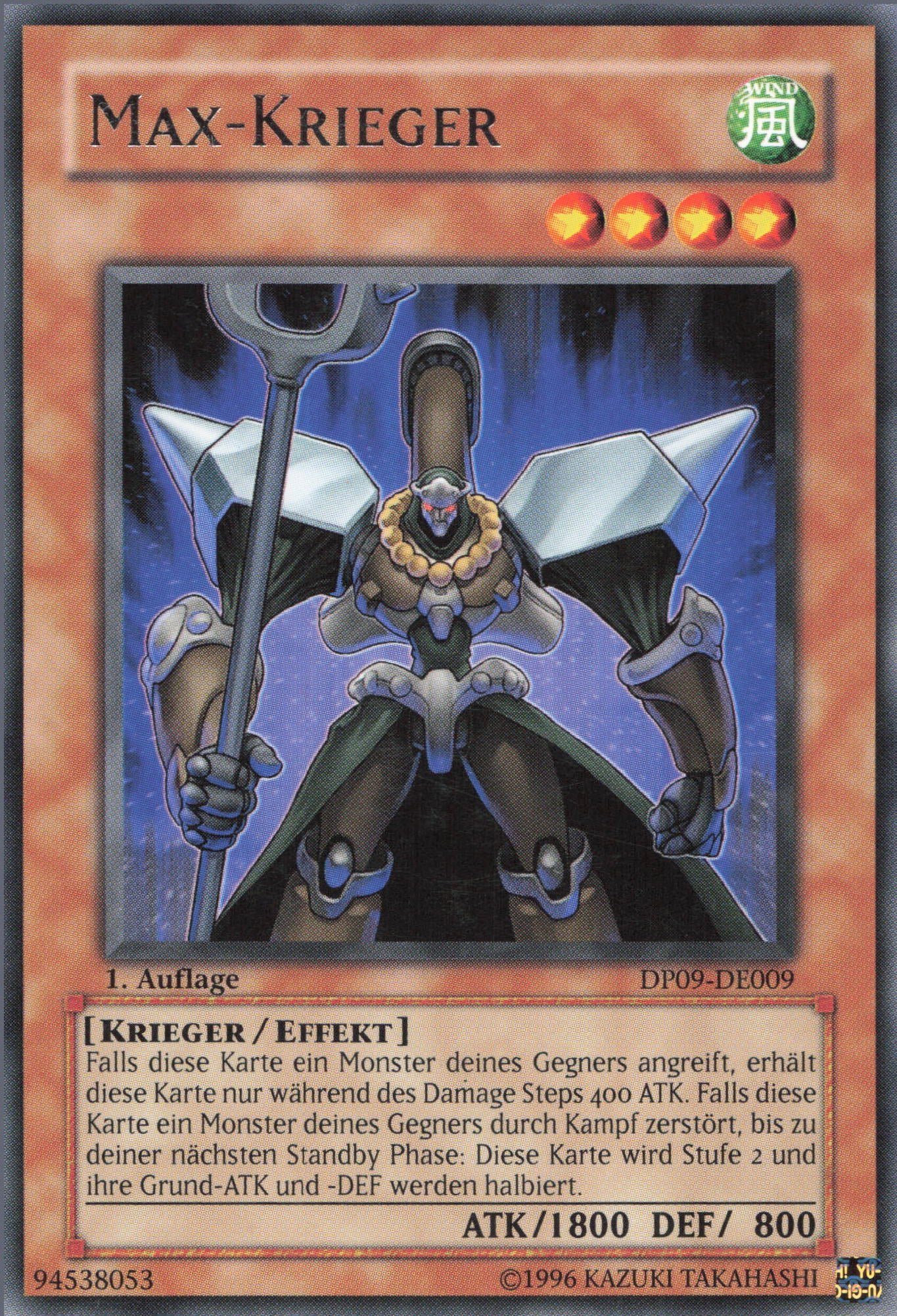 ReCollectibles Sammelkarte YuGiOh Karte Max-Krieger deutsch, Yu-Gi-Oh! Karte DP09-DE009 Rare