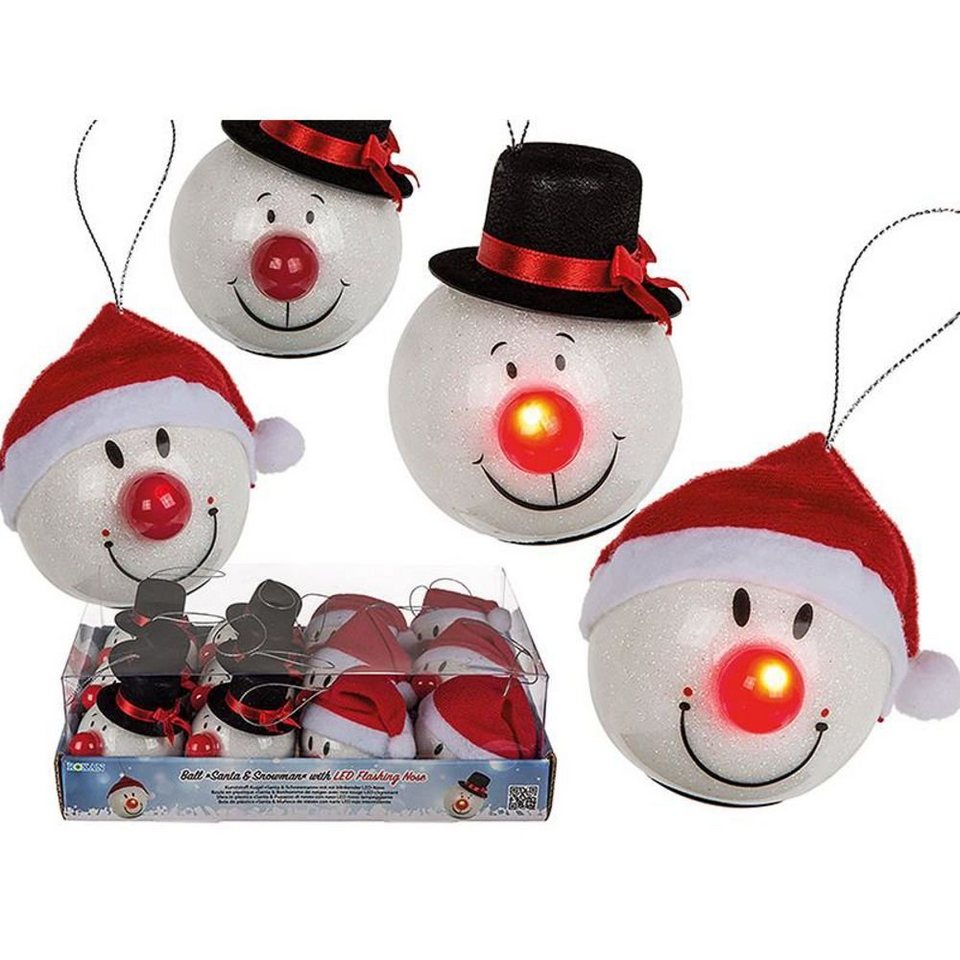 Out Of The Blue Led Dekofigur Weihnachtsmann Schneemann Mit Led Nase 1