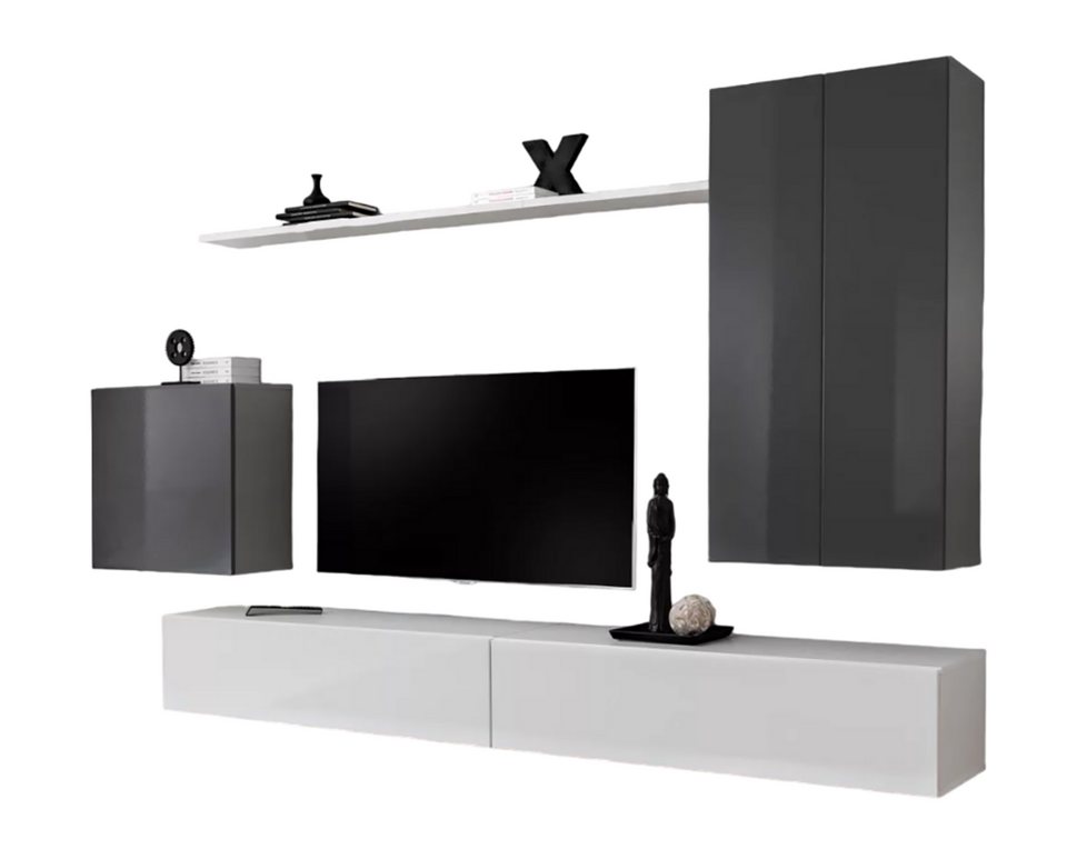 Xlmoebel Wohnzimmer Set Vollständige Wohnkombination Weiß Tv Regale