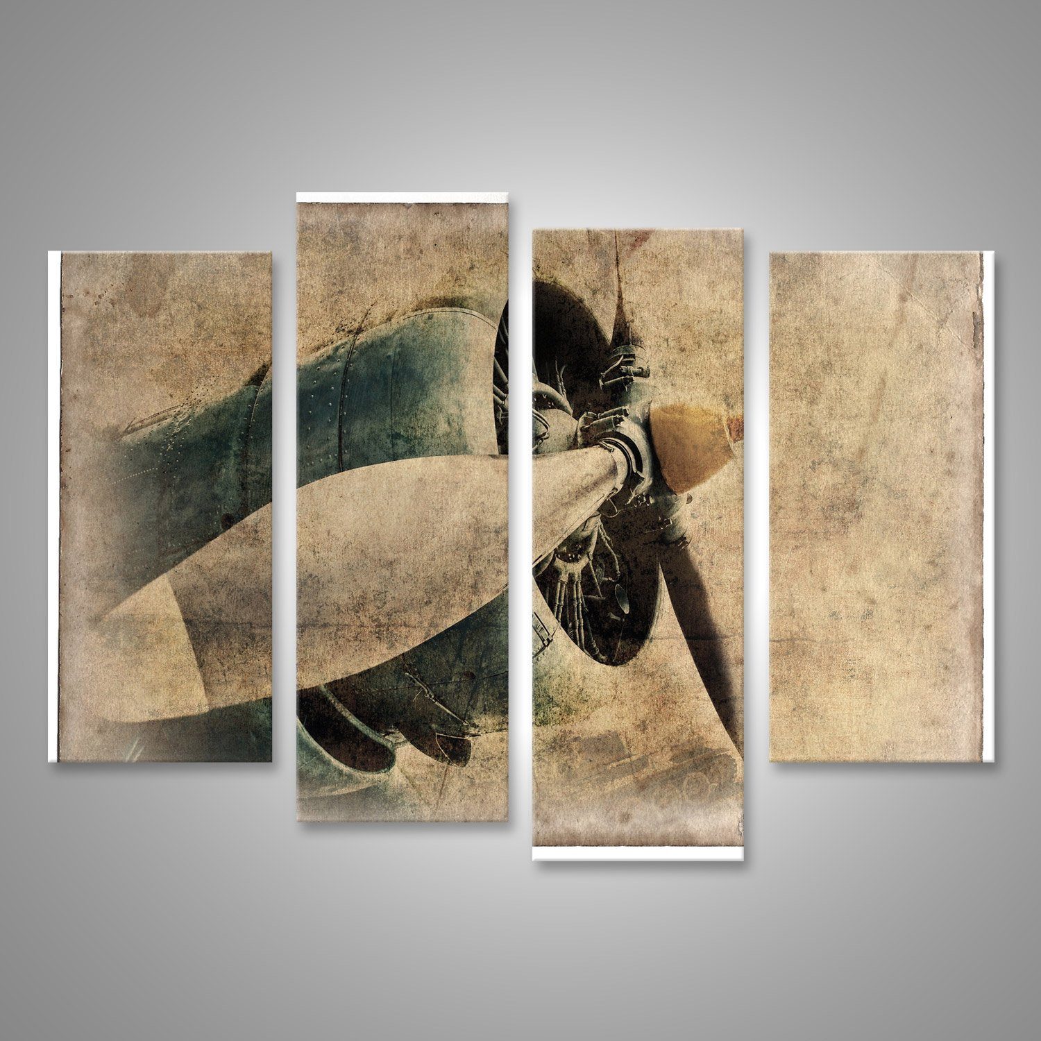 islandburner Leinwandbild Bild auf Leinwand Vintage Military Postkarte Auf Weißem Hintergrund Fl