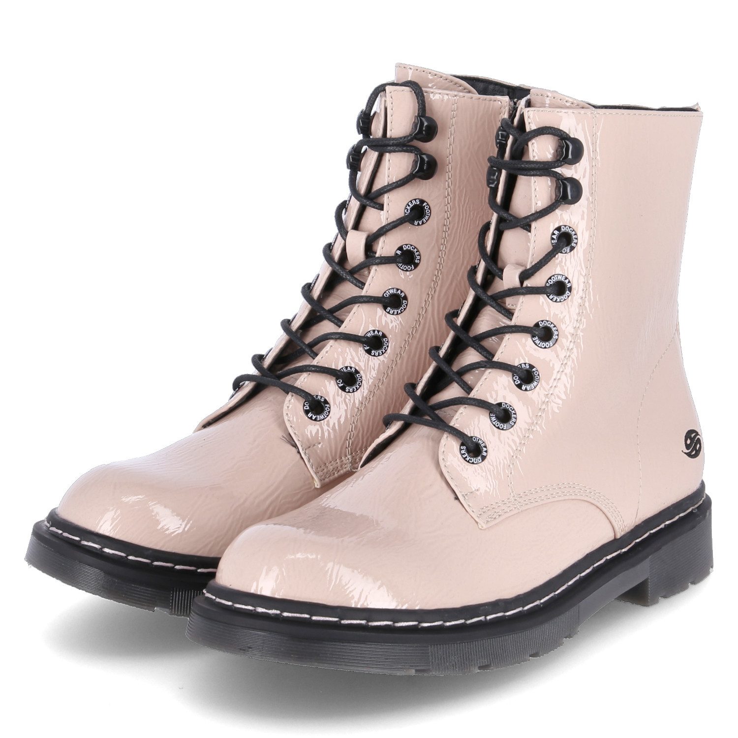 Dockers by Gerli Combat Boots Schnürstiefel, elegante Lackoptik