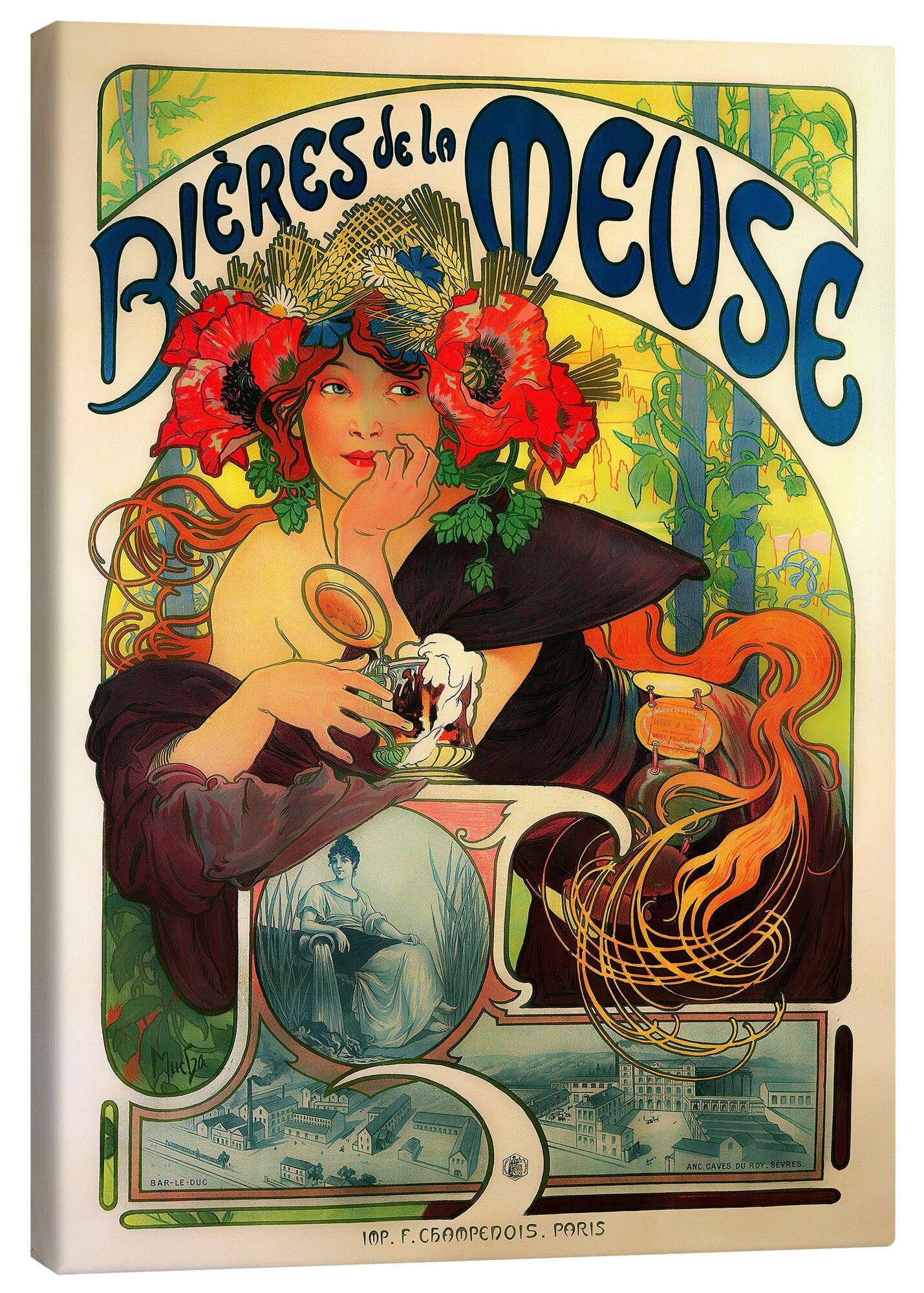 Posterlounge Leinwandbild Alfons Mucha Bières De La Meuse I