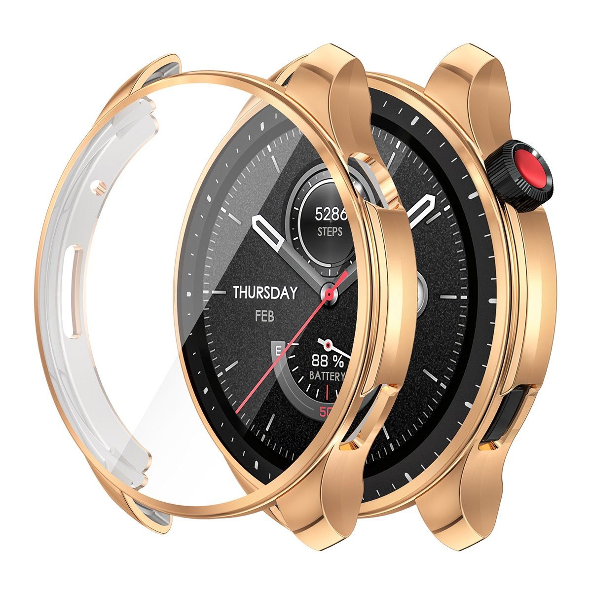 Wigento Smartwatch Hülle Für Amazfit Gtr 4 Smartwatch Hülle Mit