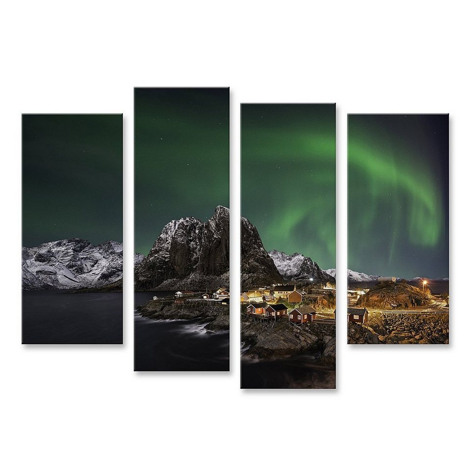 Islandburner Leinwandbild Bild Auf Leinwand Hamnoy Nordlichter Schönes