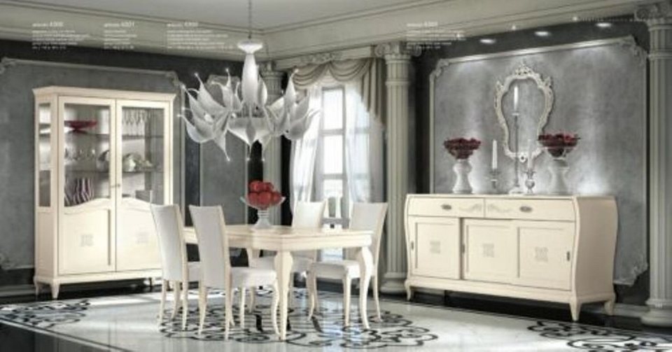 Jvmoebel Esszimmer Set Esstisch Stuhl Kommode Vitrine Ess Tisch Gruppe