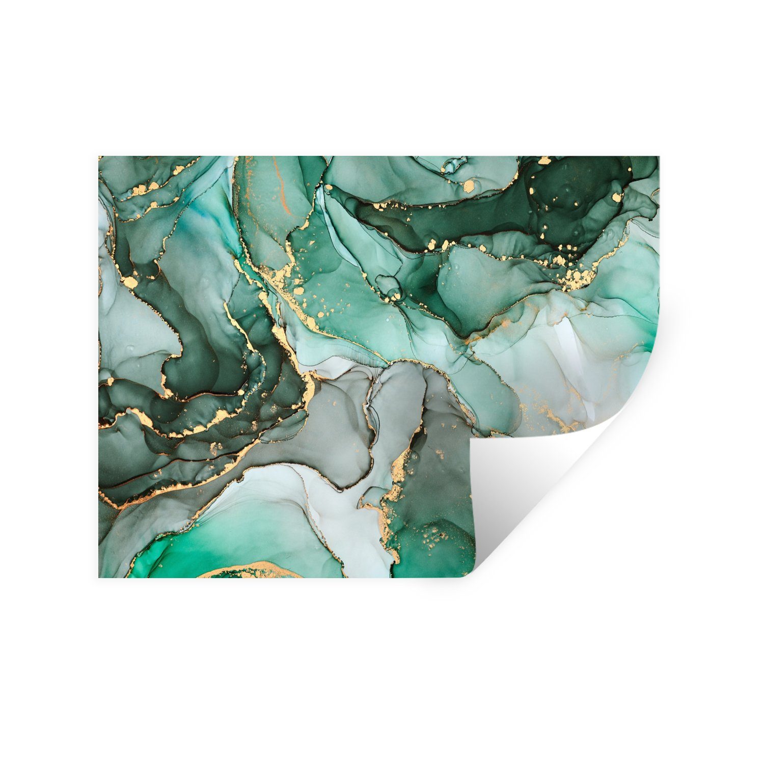 Muchowow Wandsticker Gold Marmor Grün Luxus Marmoroptik Grau