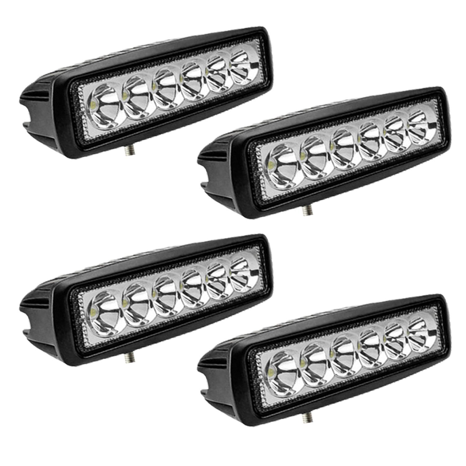 Clanmacy LED Scheinwerfer LED Arbeitsscheinwerfer, 18W Rechteck, 12V 24V LED Scheinwerfer ...
