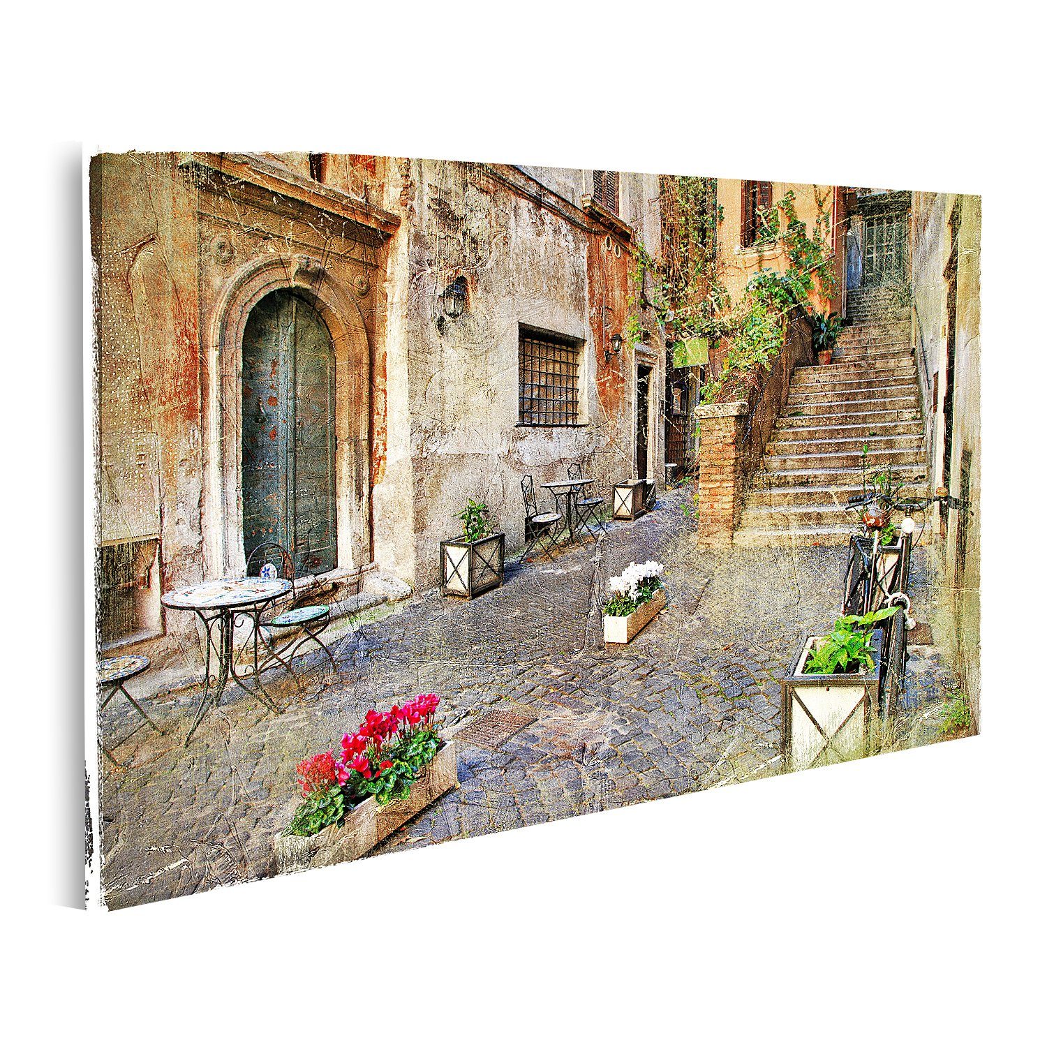 islandburner Leinwandbild Bild auf Leinwand Alte Straße In Rom Wandbild Poster Kunstdruck Bilder ...