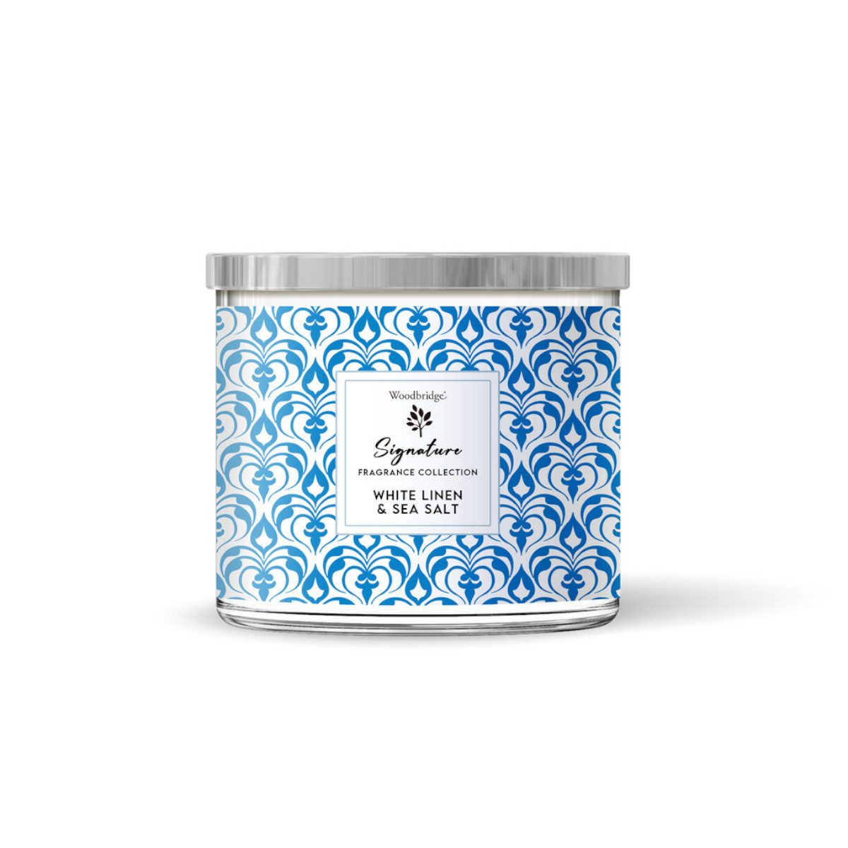 Woodbridge Duftkerze Duftkerze White Linen & Sea Salt - 410g (1-tlg), Brenndauer: Bis zu 40 ...