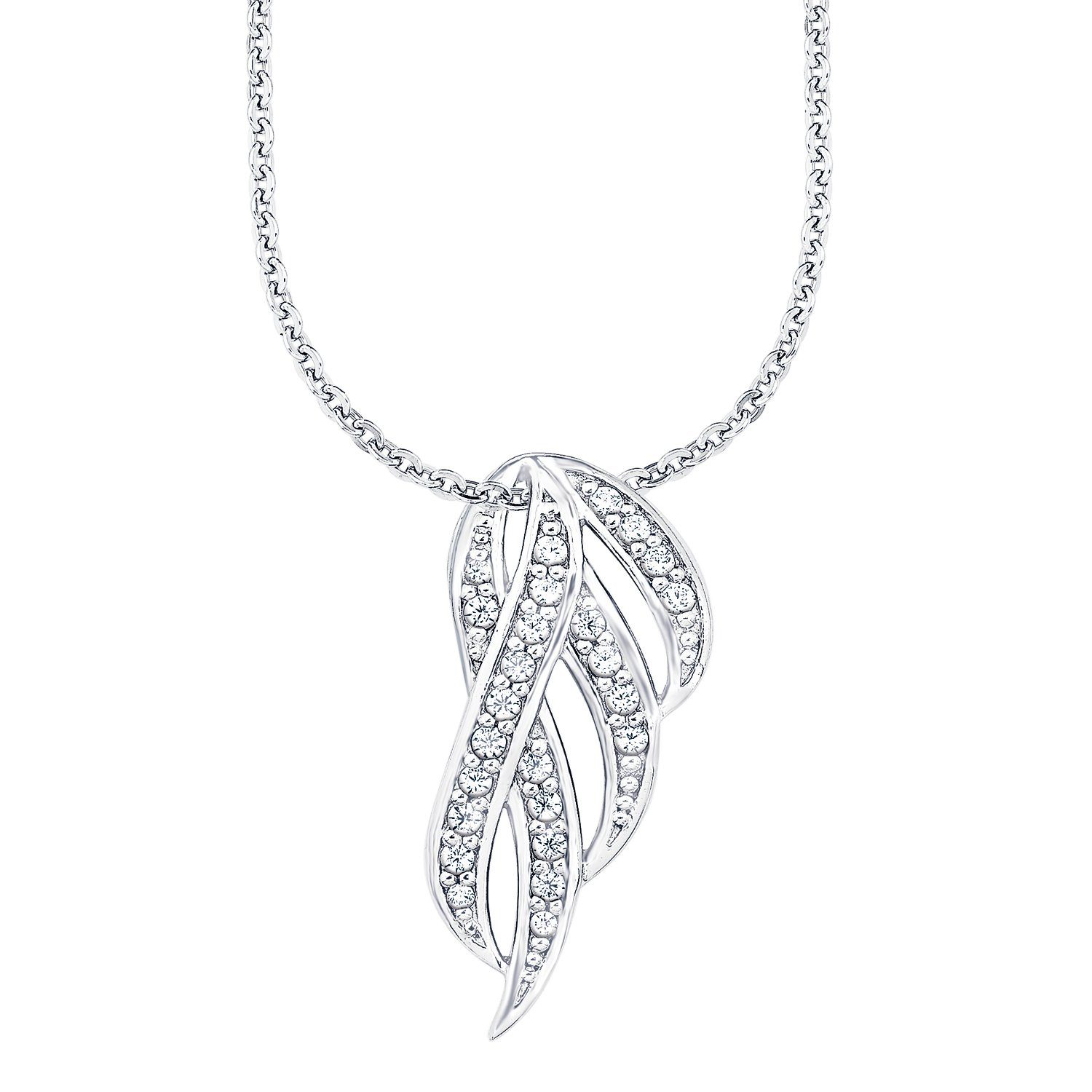 Amor Kette mit Anhänger für Damen, 925 Sterling Silber, Zirkonia synth. (2-tlg., Kette mit Anhänger)