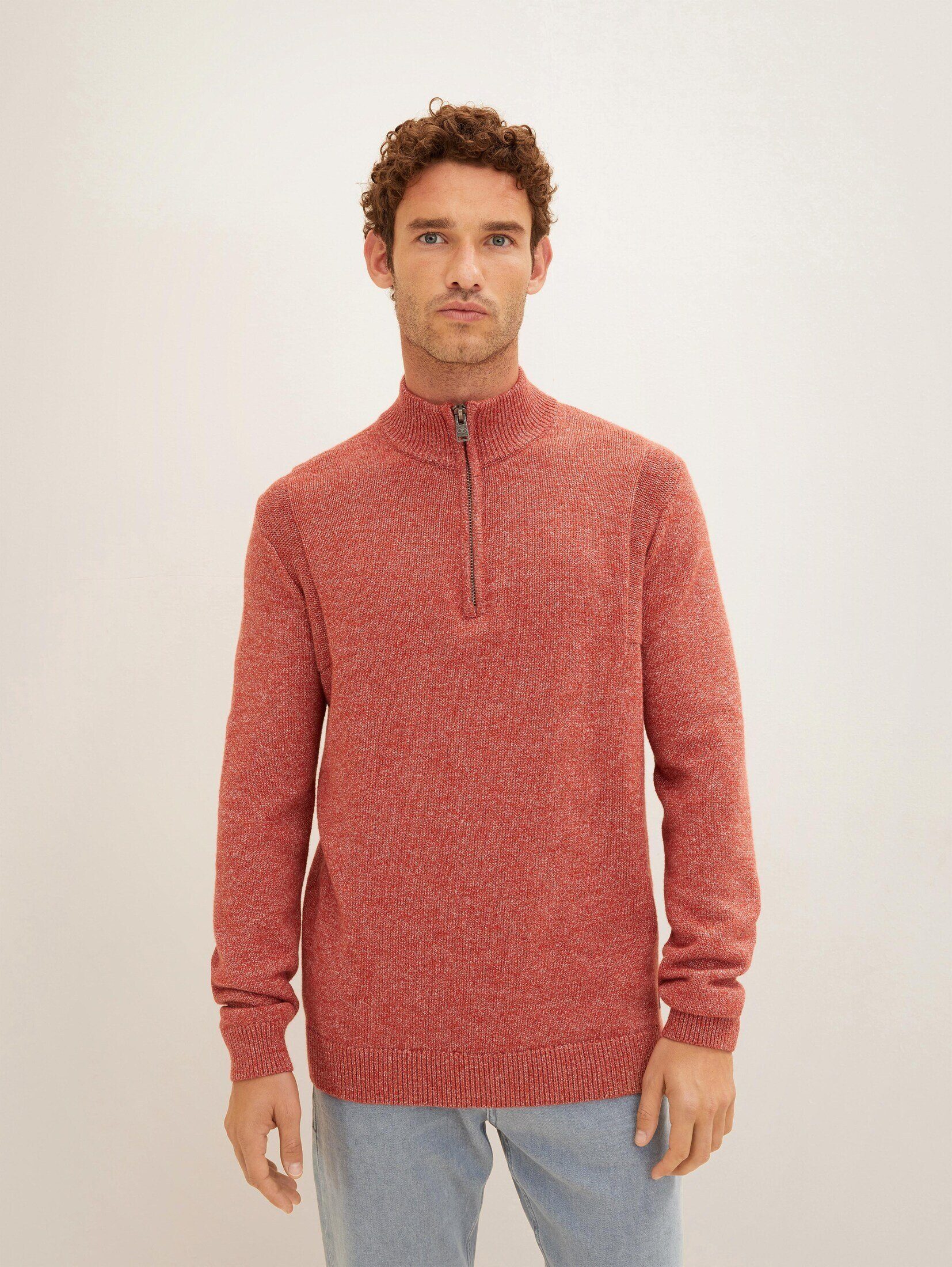 Tom Tailor Strickpullover Strickpullover Mit Troyer Unser Model Ist