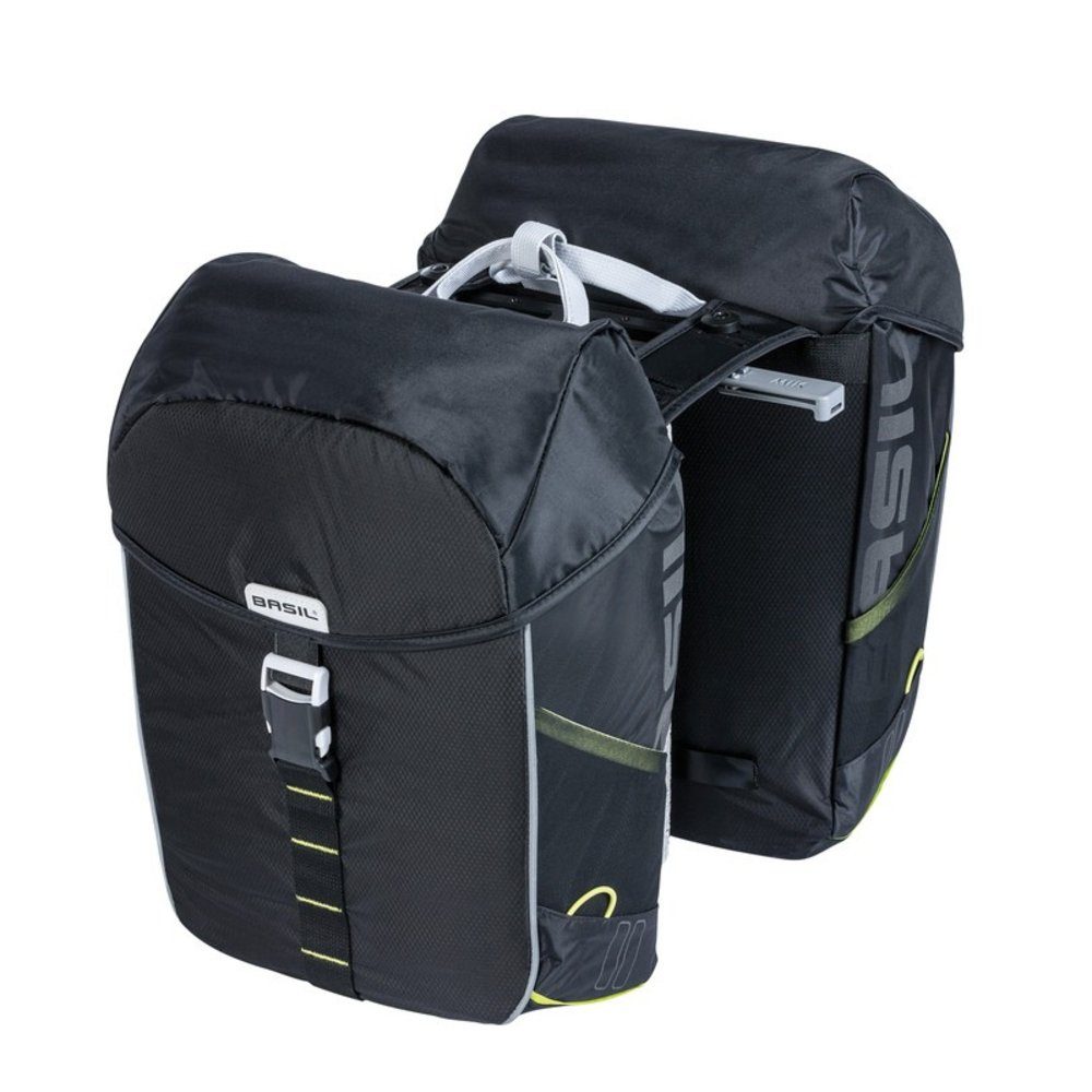 Basil Gepäckträgertasche Doppelpacktasche Basil Mik Miles Black Lime Wasser
