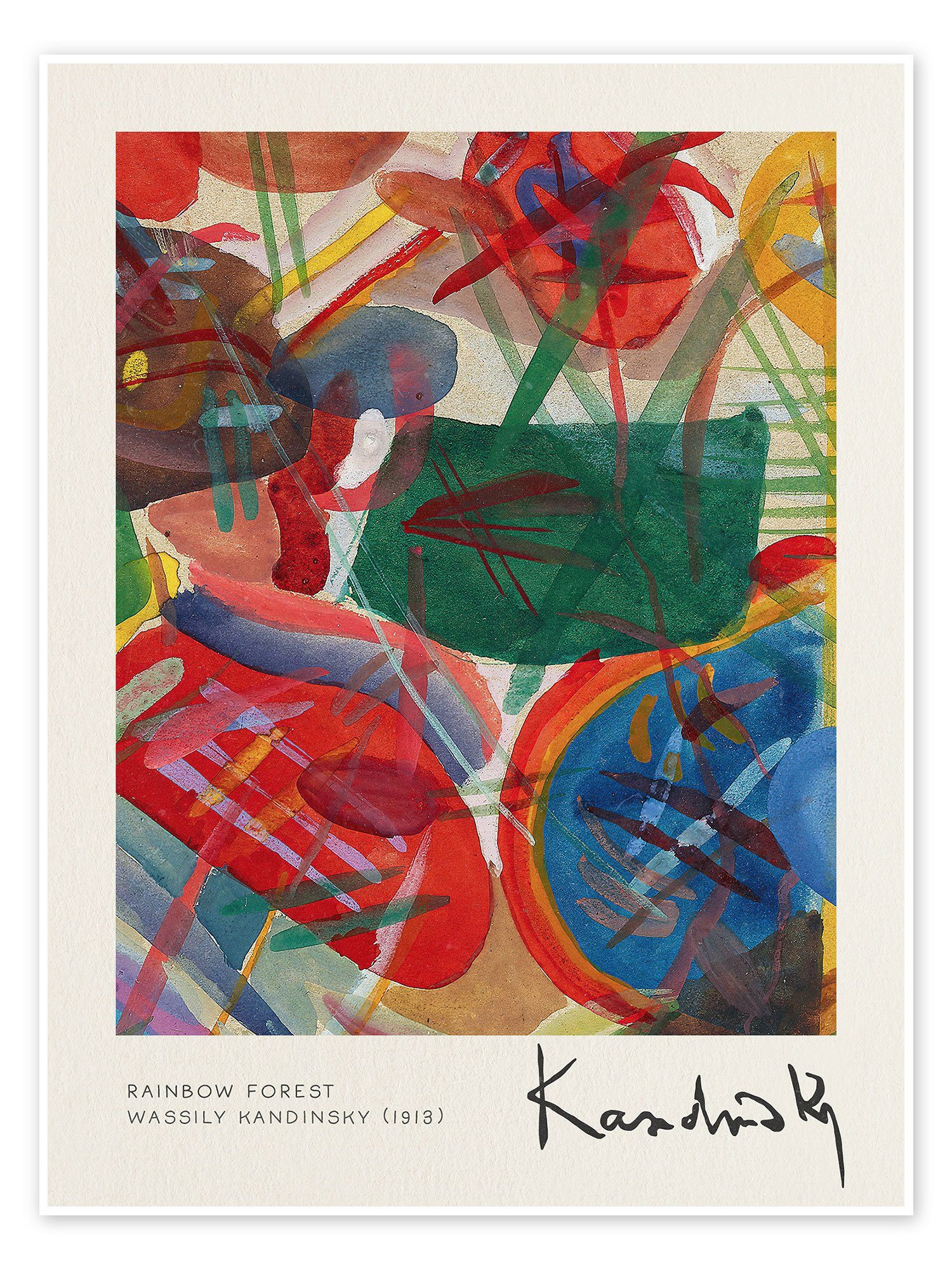 Posterlounge Poster Wassily Kandinsky Rainbow Forest Wohnzimmer