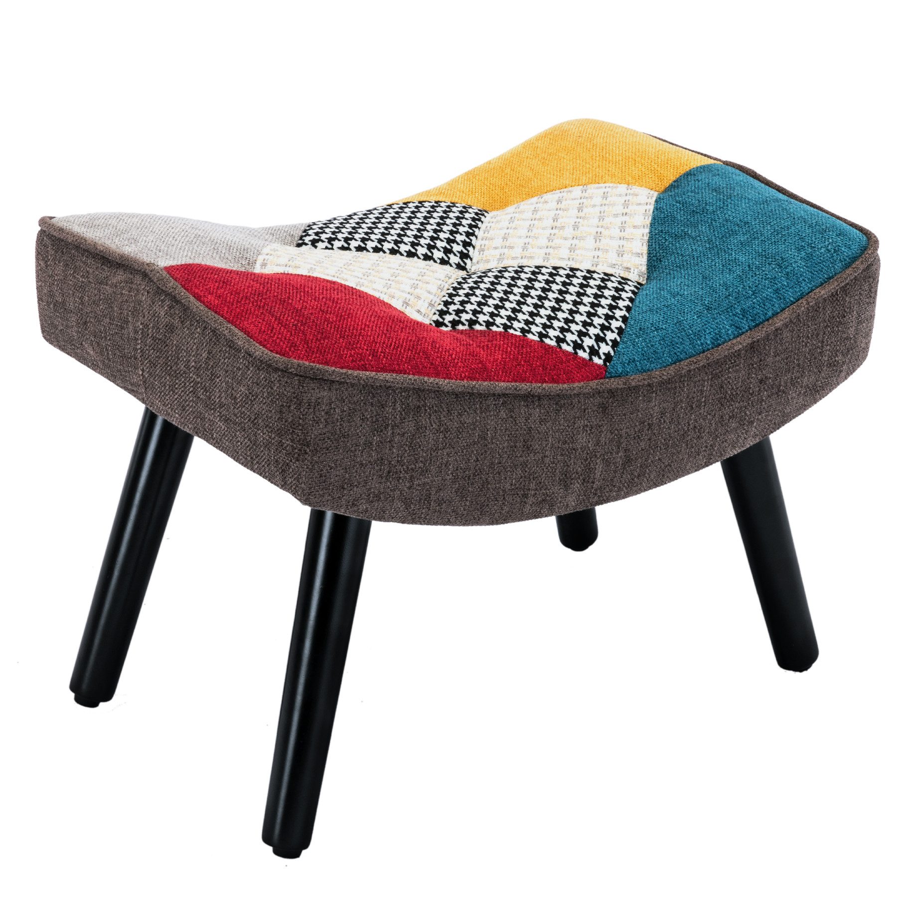 HomeMiYN Sitzhocker Hocker, Patchwork-Sessel, Ohrensessel, Schaukelstuhl