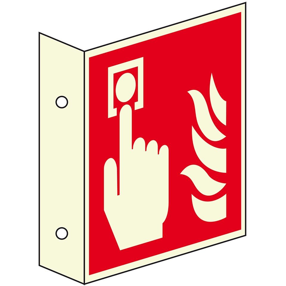 König Werbeanlagen Hinweisschild PERMALIGHT® plus Fahnenschild Brandmelder, DS, ASR/ISO, PVC ...