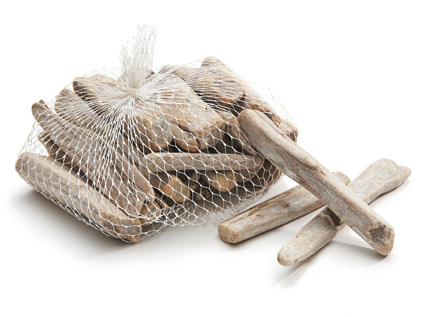 Nadeco Bastelnaturmaterial Treibholz In Weiß Im Netz Mit 05kg Größe