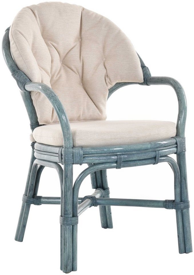 Krines Home Armlehnstuhl Klassischer Korbsessel Rattansessel Korb Stuhl
