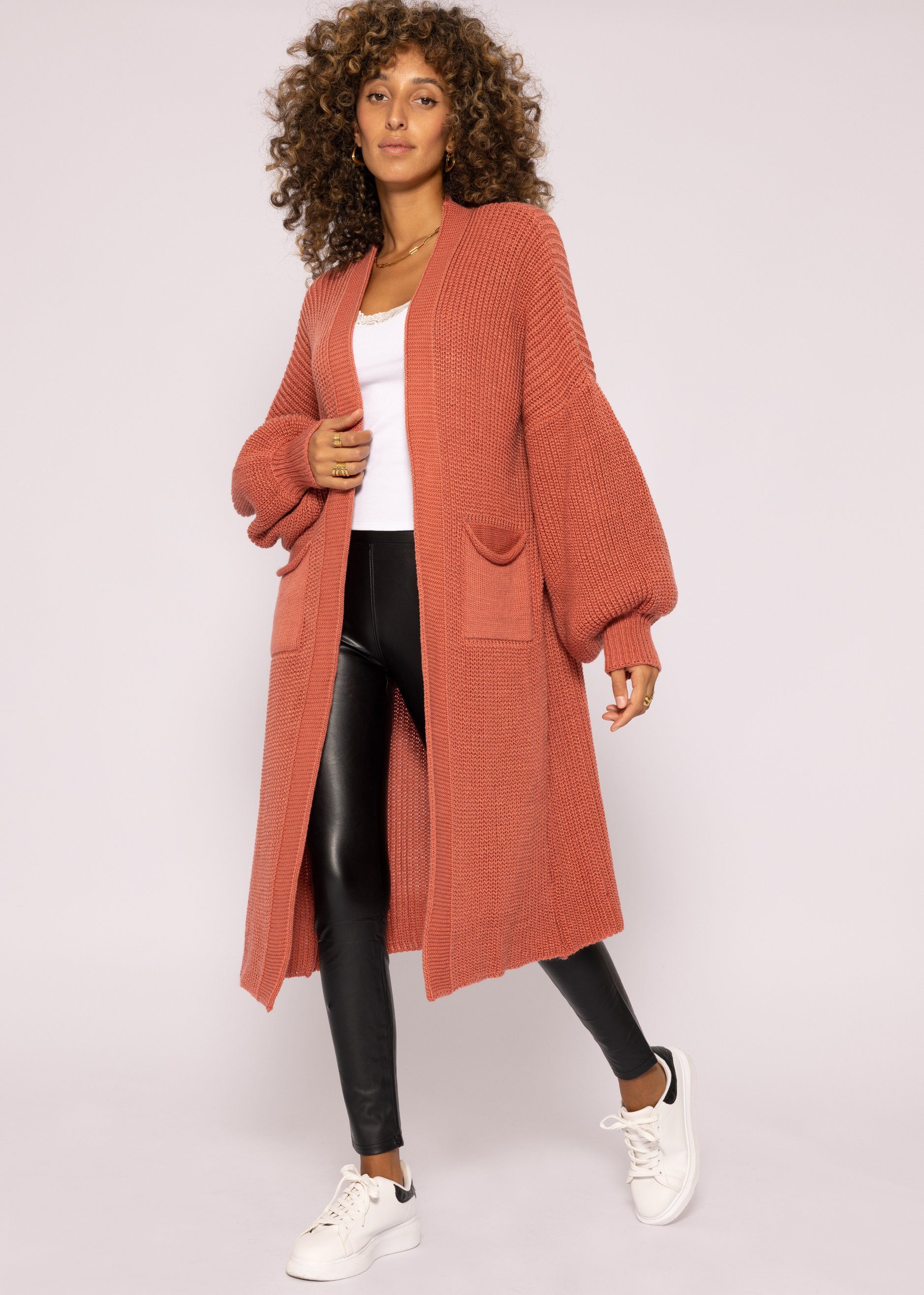 Sassyclassy Longstrickjacke Oversize Strickjacke Damen Lang Aus Weichem