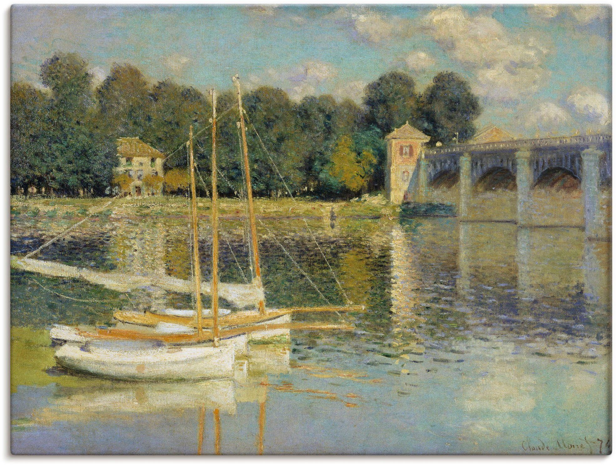 Artland Leinwandbild Die Brücke von Argenteuil. 1874, Boote & Schiffe (1 St), auf Keilrahmen ...