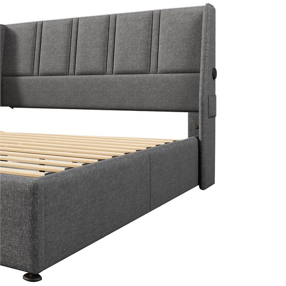 Homavo Polsterbett Doppelbett Stauraumbett