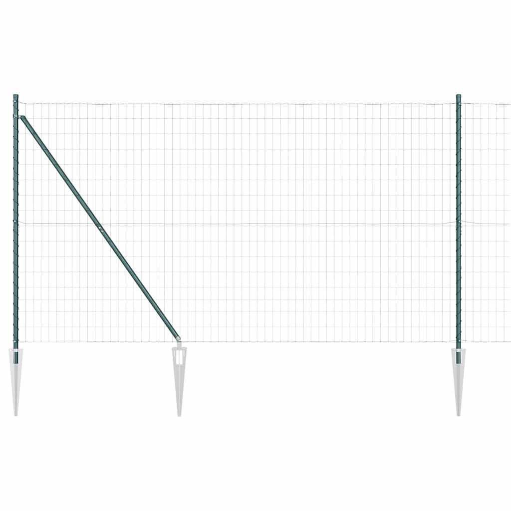 vidaXL Gartenzaun Schweißdrahtzaun mit Spikes 10 x 1,5 m (B x H), (1-St ...