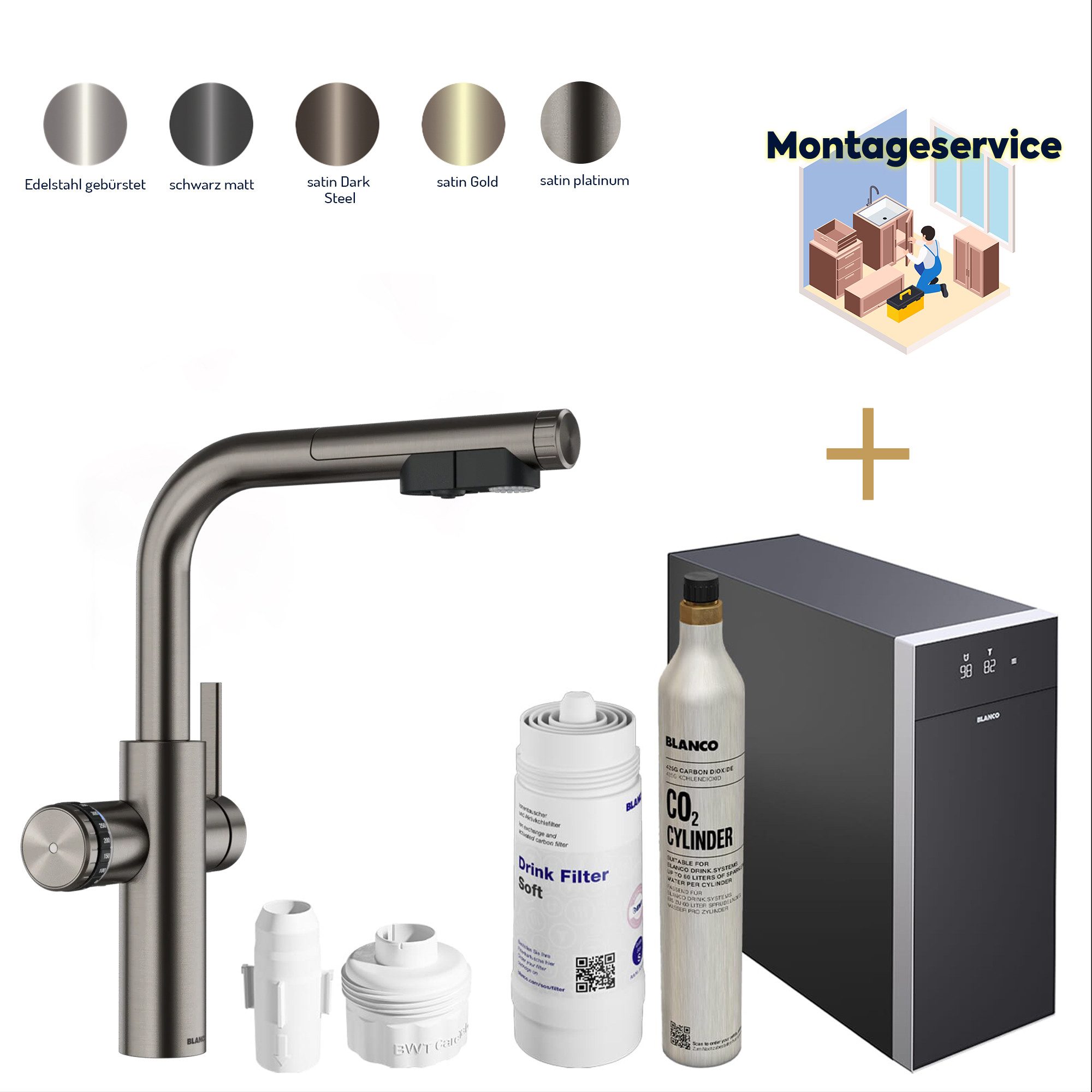 Blanco Küchenarmatur Blanco Choice Icona-L Set Trinkwasserarmatur mit ...